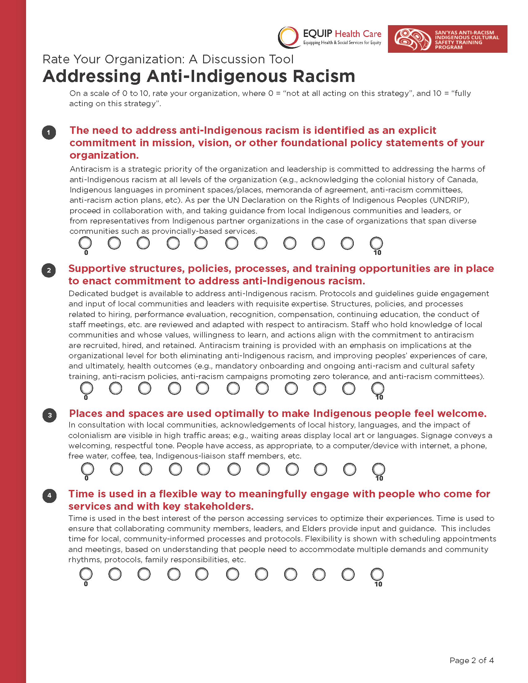 Rate Your Organization on Addressing Anti-Indigenous Racism - EQUIP ...