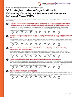 Trauma- and Violence-Informed Care (TVIC) - EQUIP Health Care ...